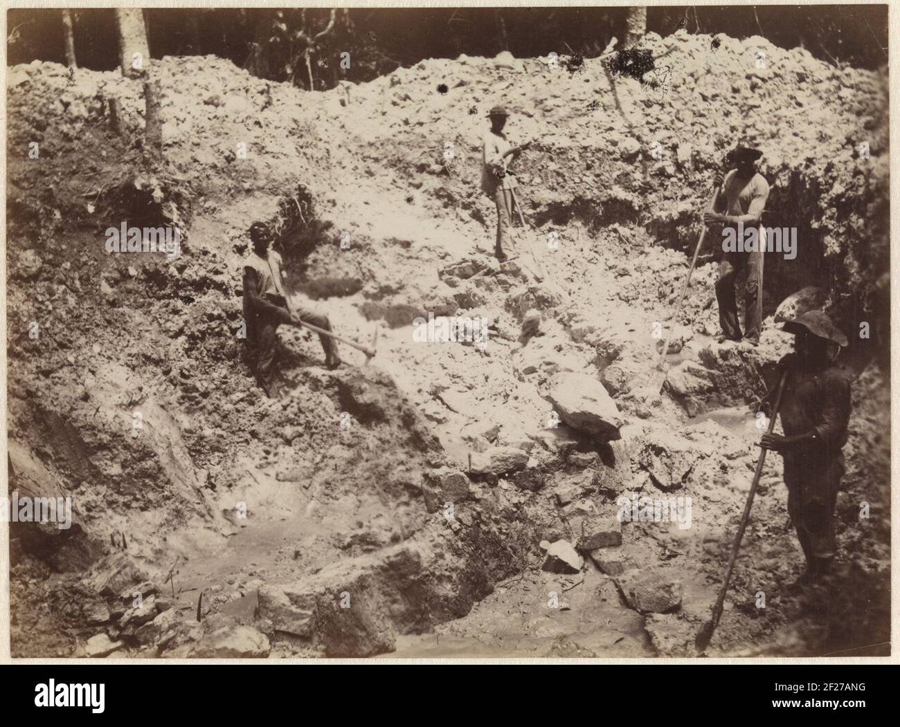 Exposing quartz reefs. Exposed from golden quartz reefs for gold mining ...