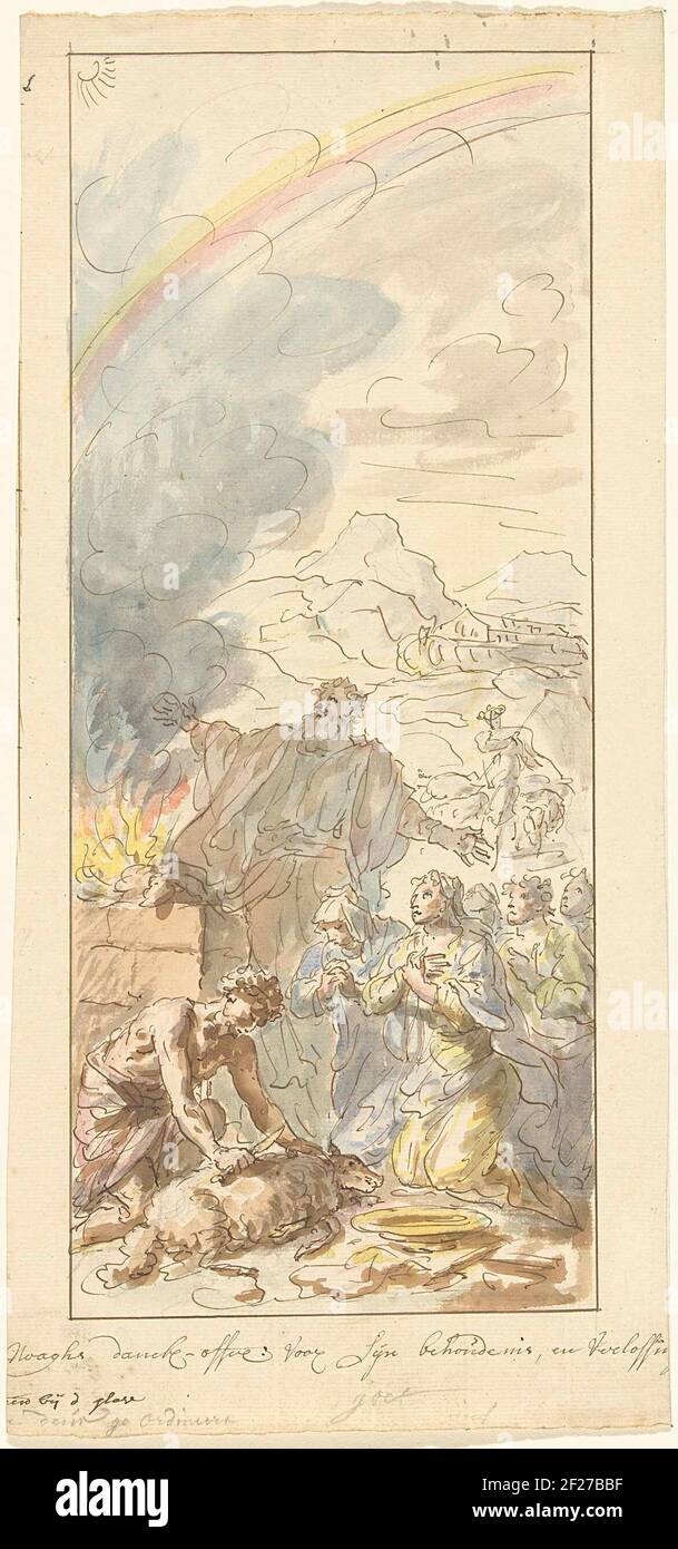 Noachs dankoffer.Design for a painting Stock Photo - Alamy