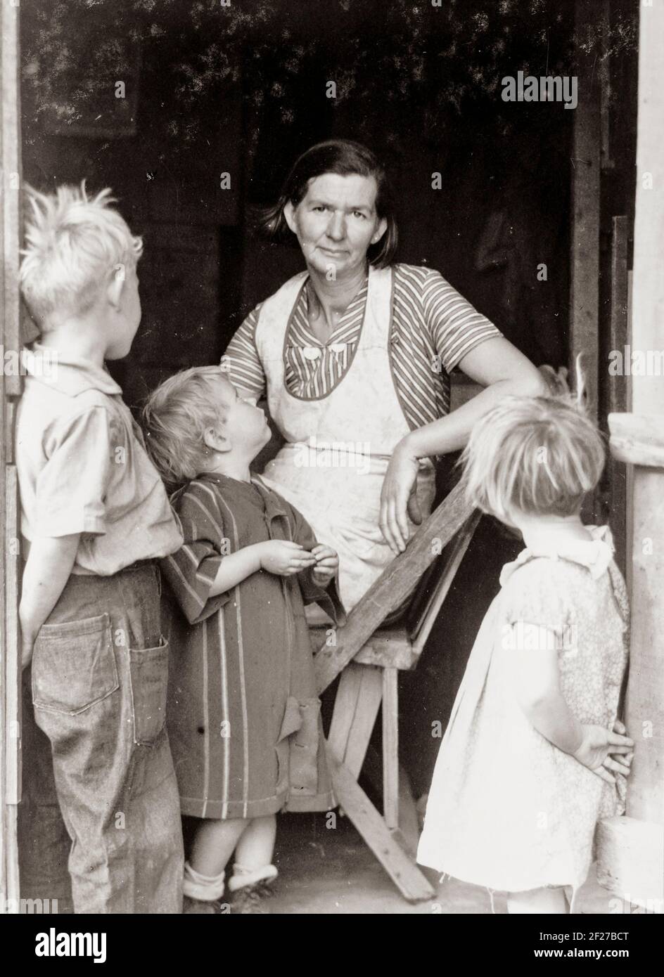 Oklahoma squatter's family, Riverside Co.. Photograph shows a woman ...