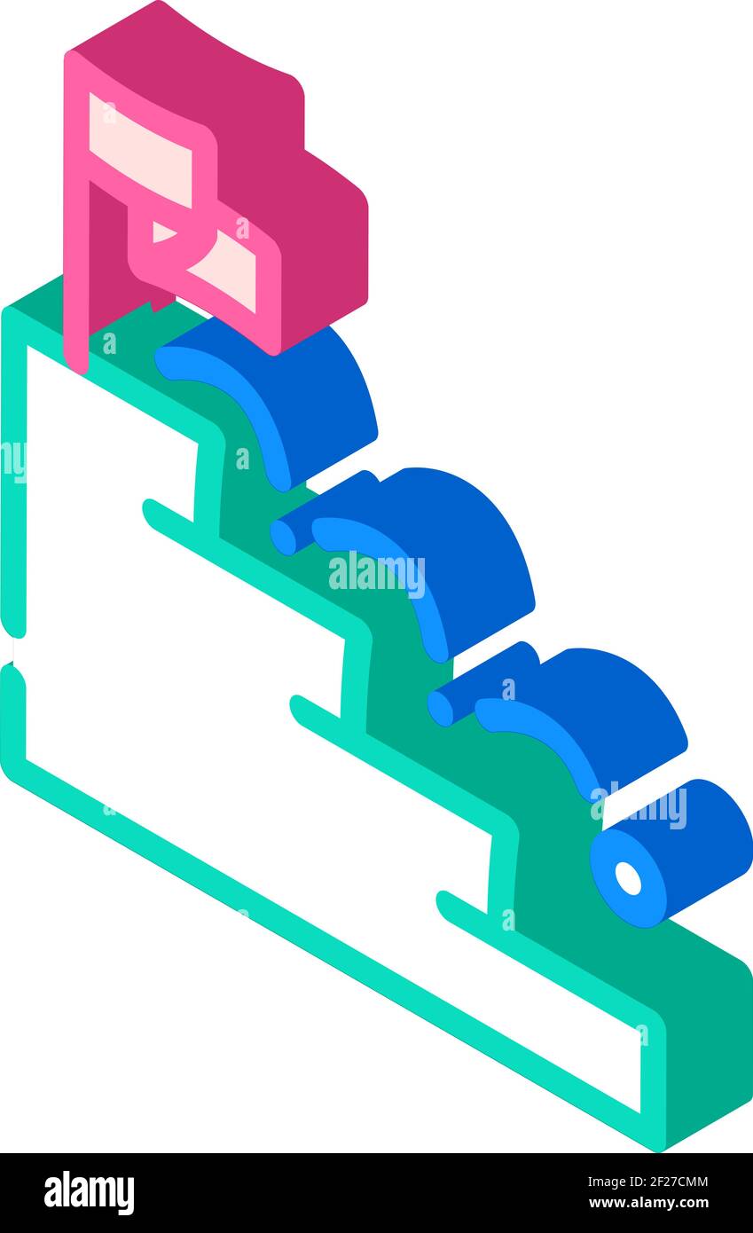 ball falling on stairs isometric icon vector illustration Stock Vector ...