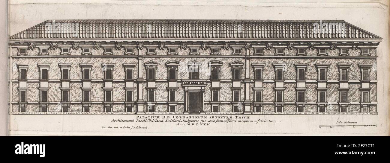 Façade van palazzo cornaro te rome; Palatium D.D. Cornariorum to fontem ...