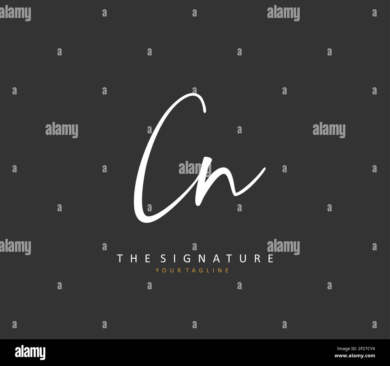 C N CN Initial letter handwriting and signature logo. A concept ...