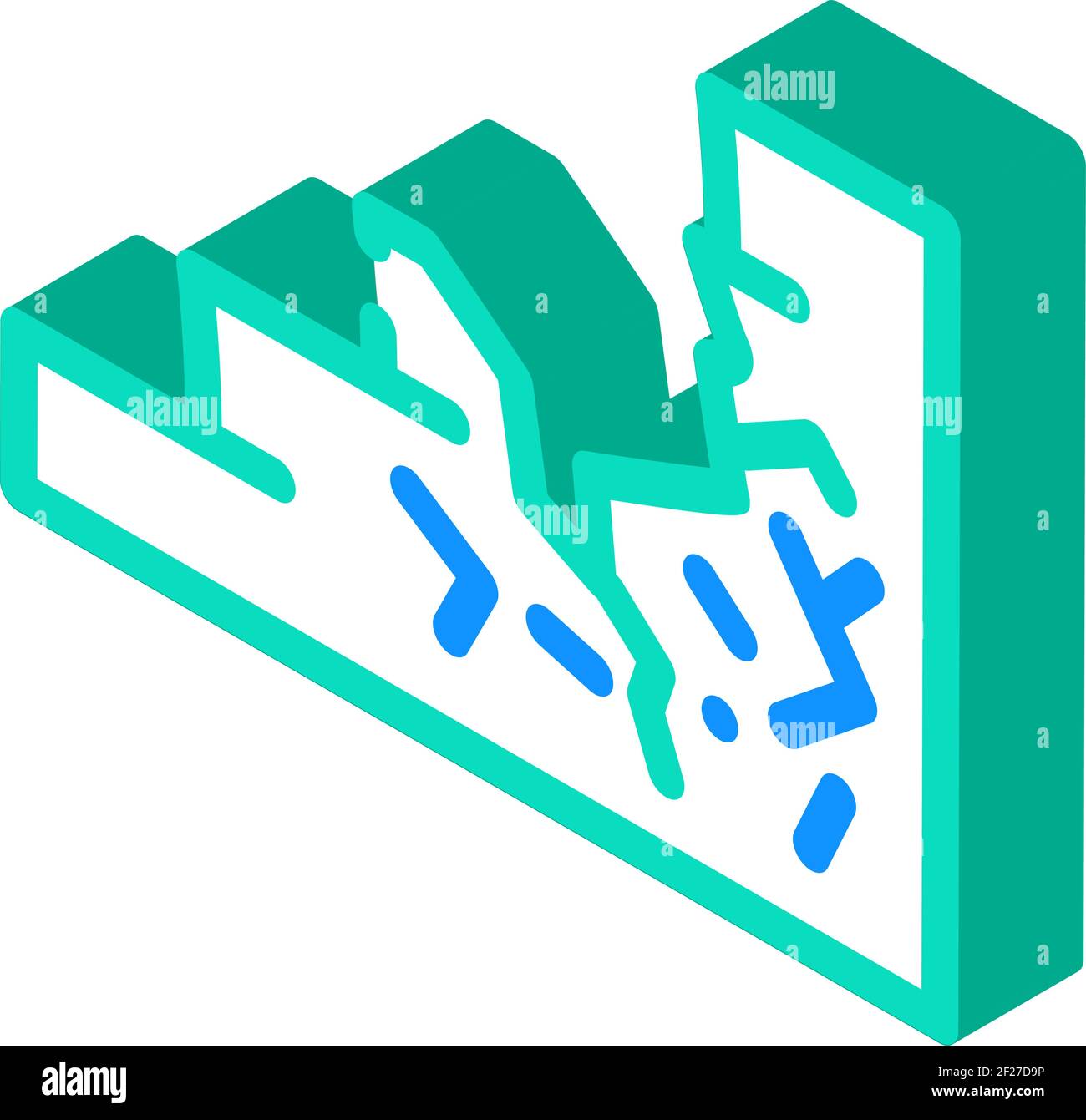damaged stair isometric icon vector illustration sign Stock Vector ...