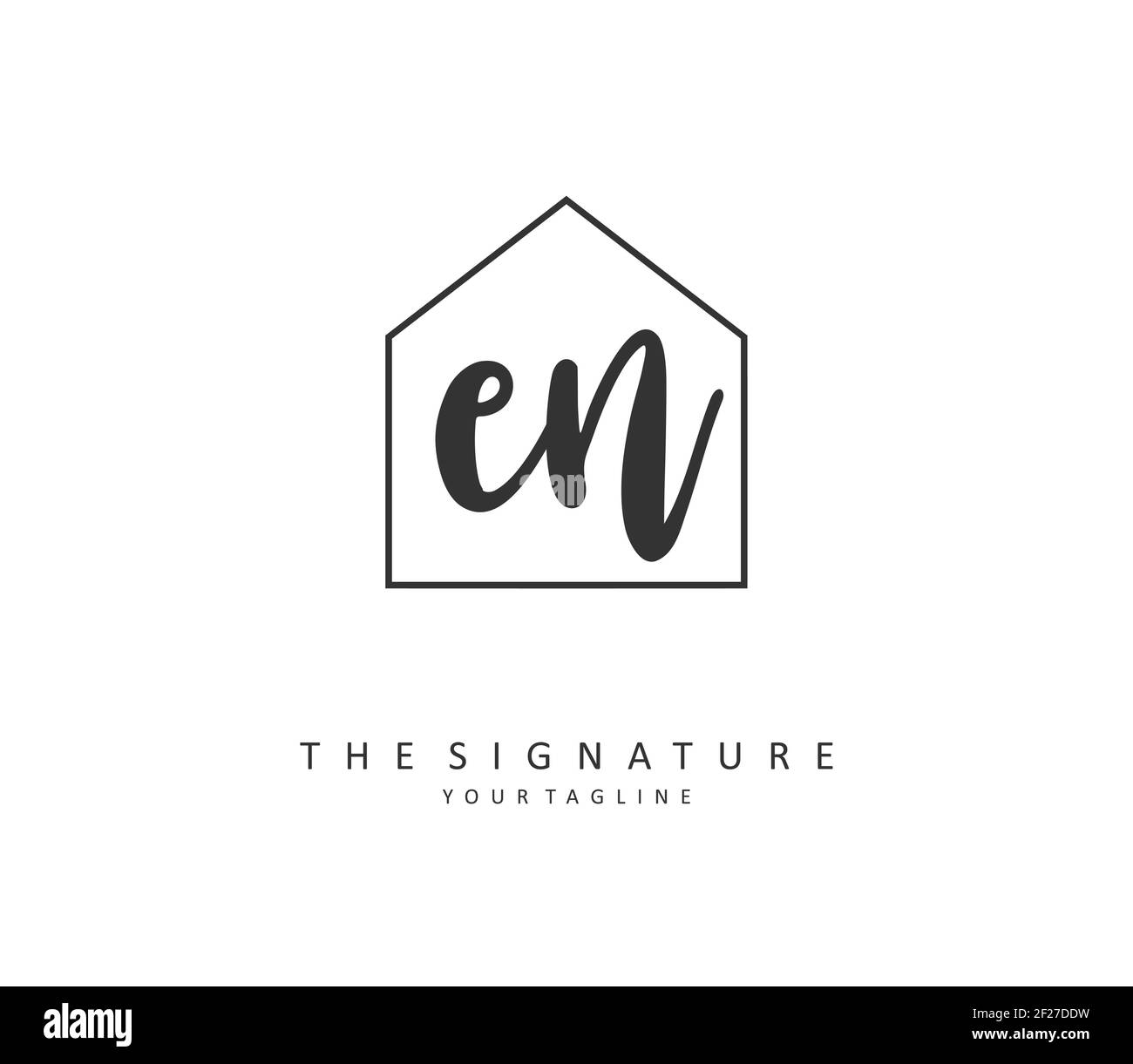 E N EN Initial letter handwriting and signature logo. A concept ...