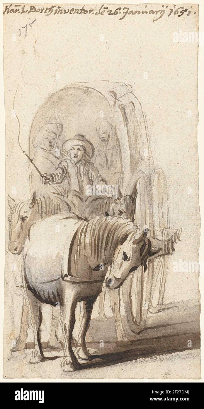 Passenger key drawn by three horses, from the front Stock Photo - Alamy