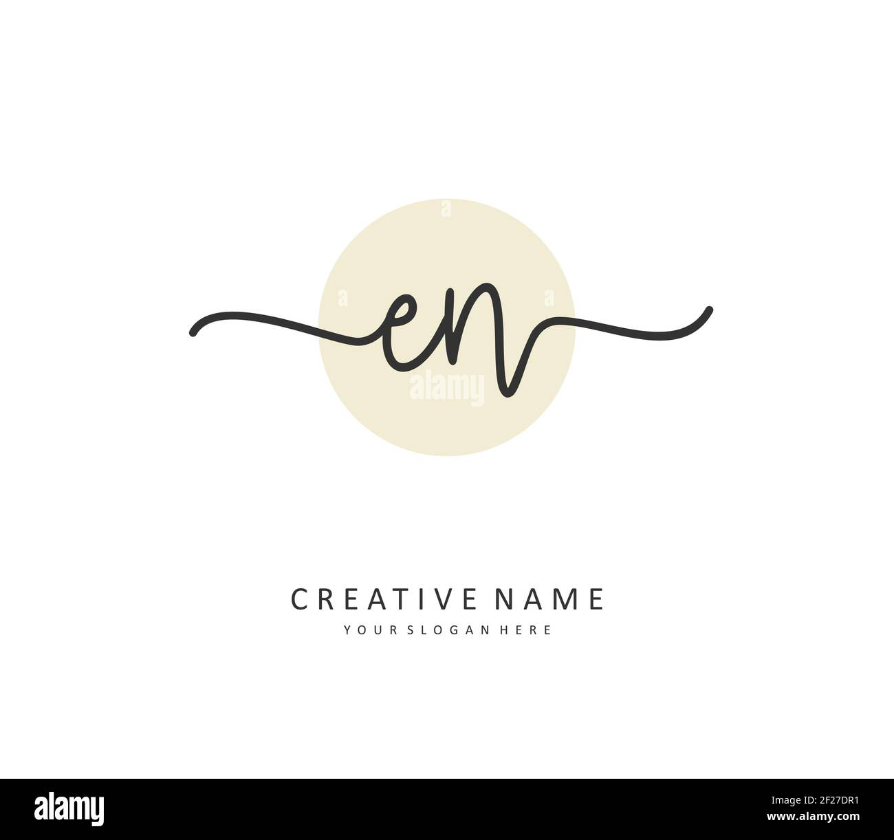 E N EN Initial letter handwriting and signature logo. A concept ...