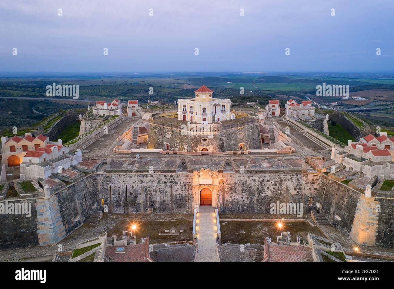 Elvas Fort drone aerial view of Forte Nossa Senhora da Graca in ...