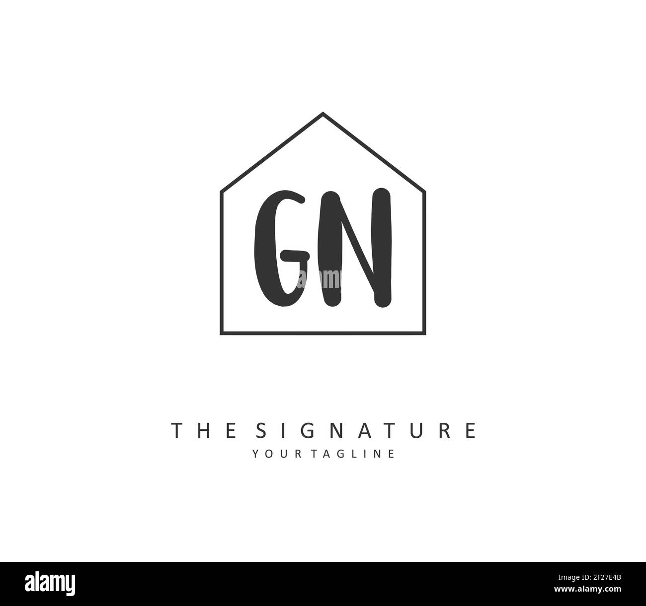 G N GN Initial letter handwriting and signature logo. A concept ...