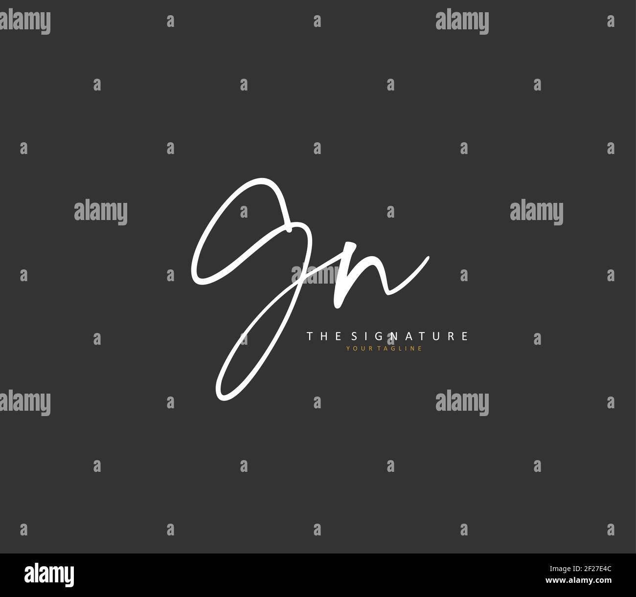 G N GN Initial letter handwriting and signature logo. A concept ...
