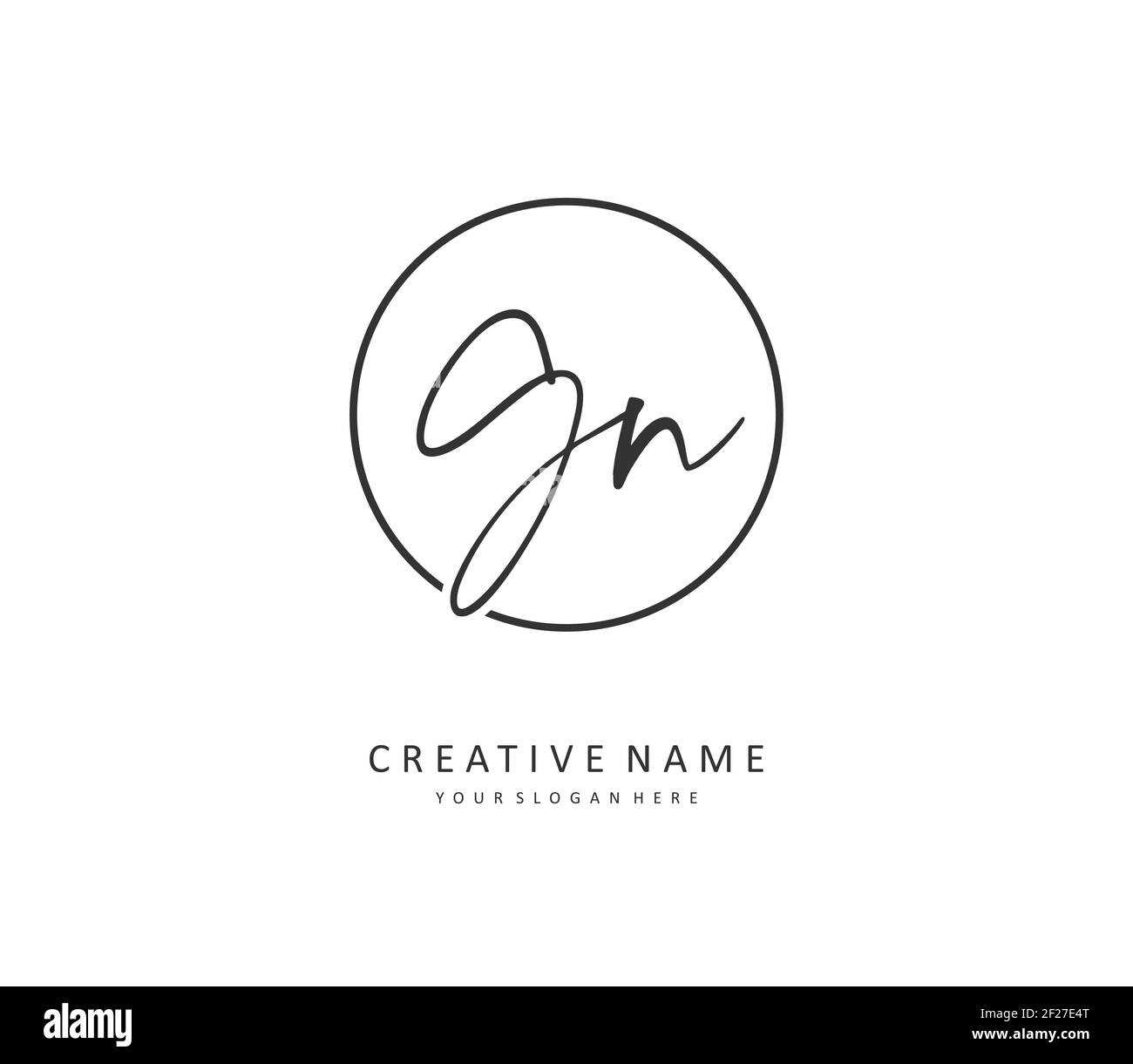 G N GN Initial letter handwriting and signature logo. A concept ...
