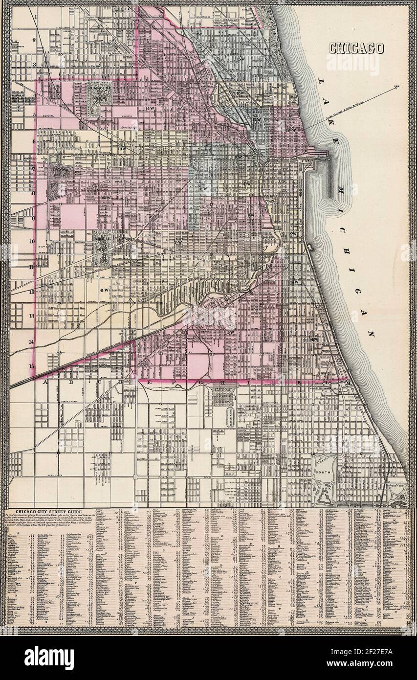 Map of chicago hi-res stock photography and images - Alamy