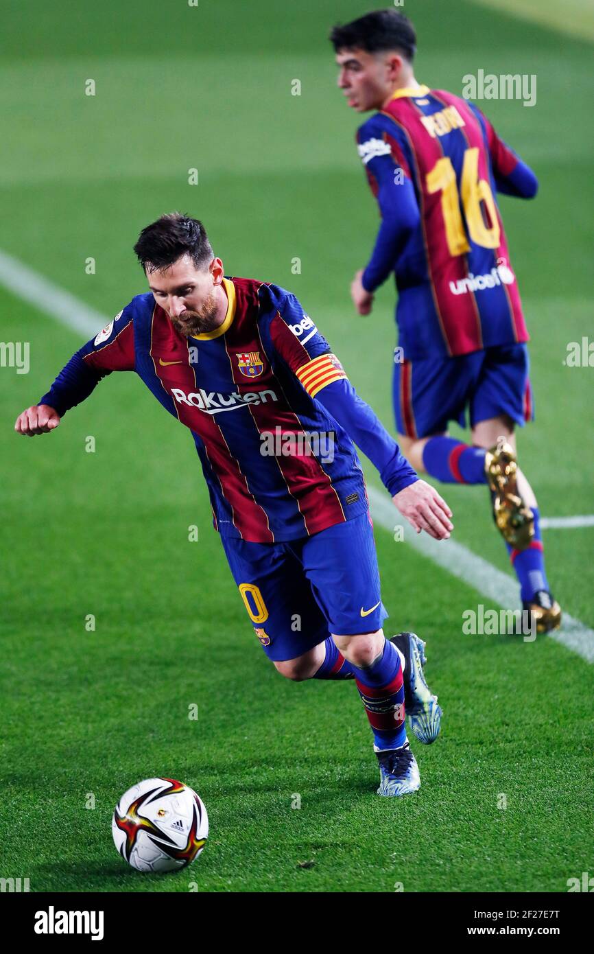 Barcelona, Spain. Credit: D. 3rd Mar, 2021. Pedri, Lionel Messi ...