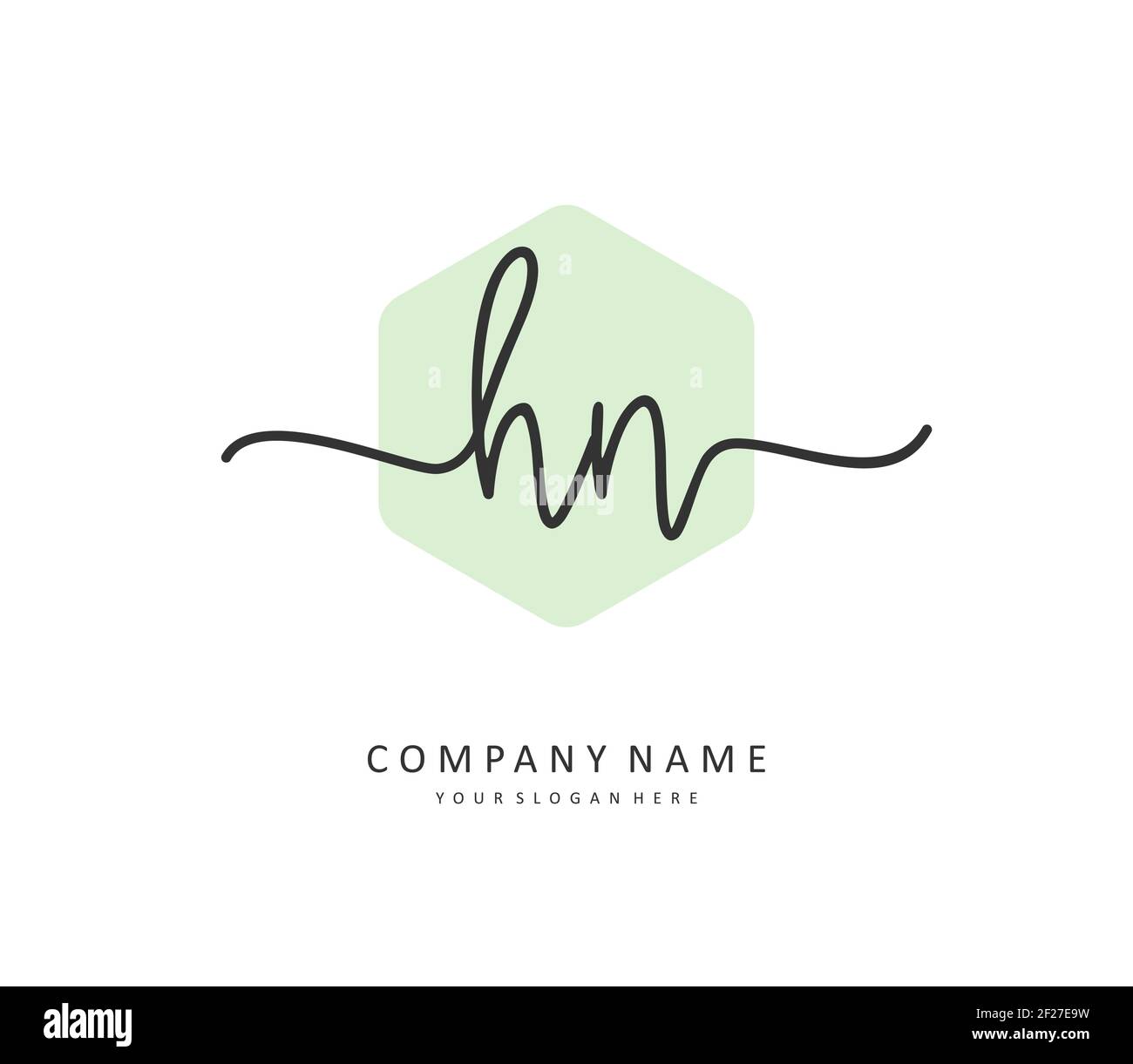 H N HN Initial letter handwriting and signature logo. A concept ...