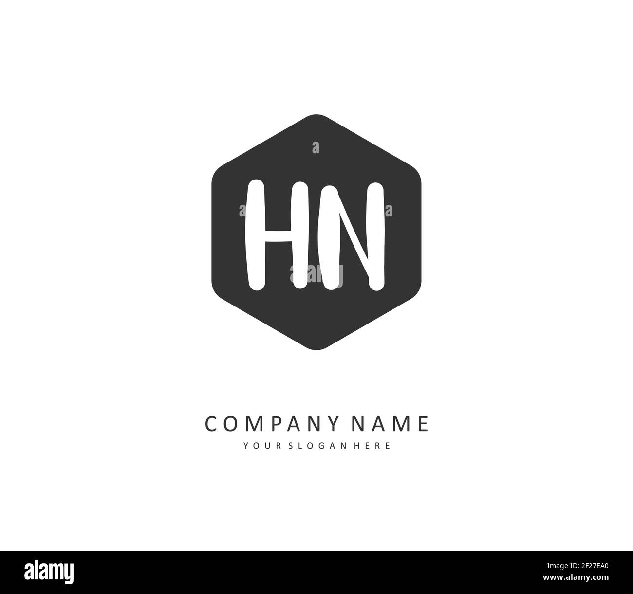 H N HN Initial letter handwriting and signature logo. A concept ...