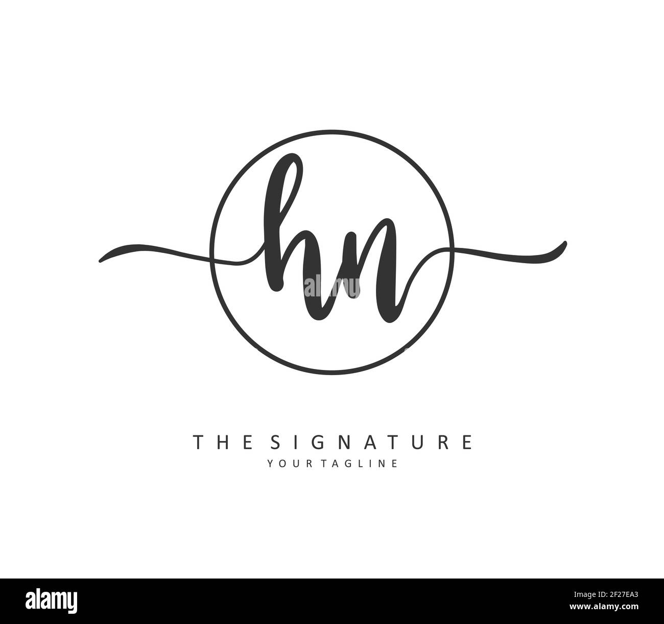 H N HN Initial letter handwriting and signature logo. A concept ...
