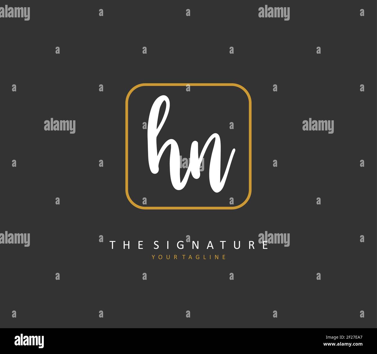 H N HN Initial letter handwriting and signature logo. A concept ...