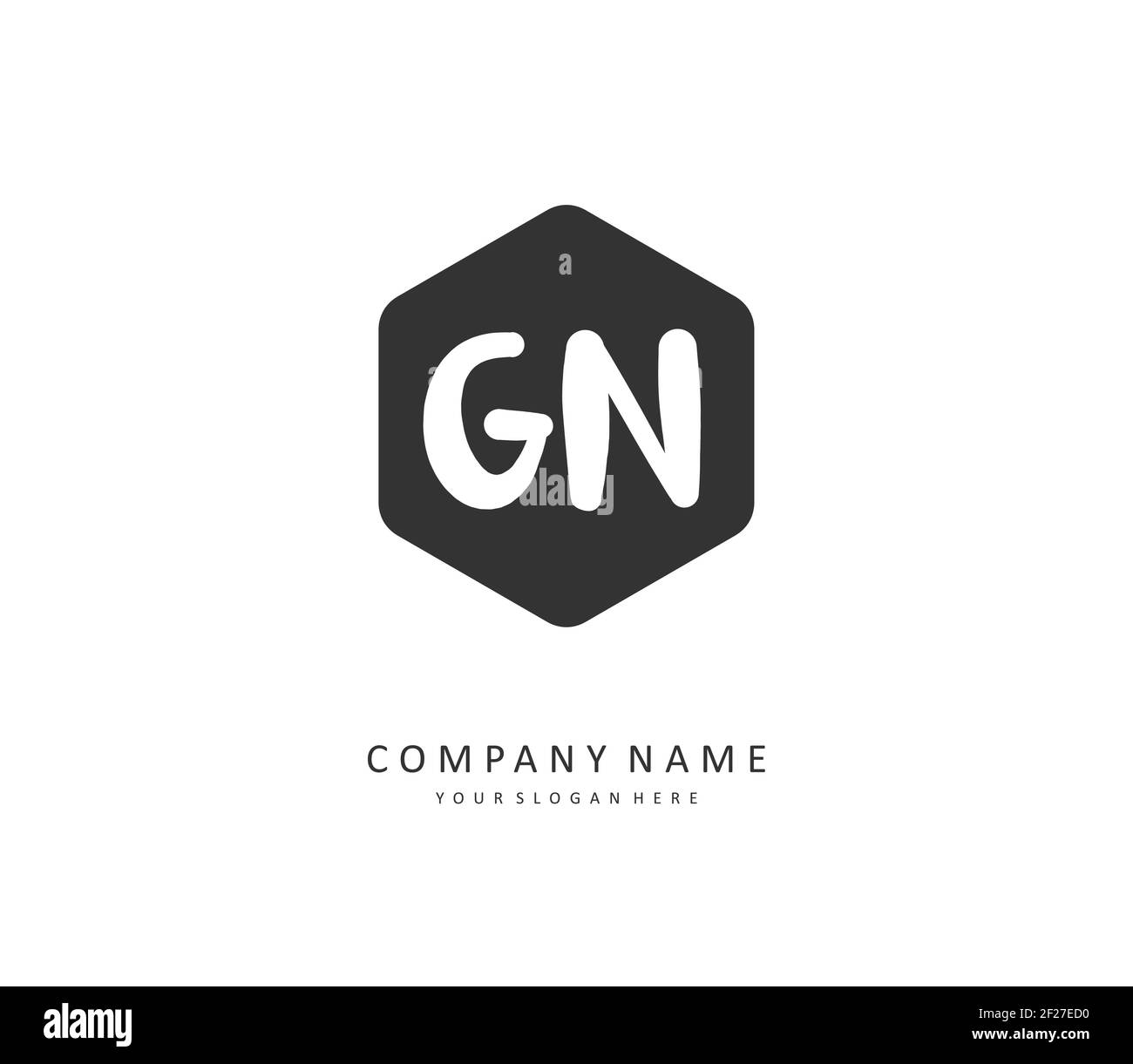 G N GN Initial letter handwriting and signature logo. A concept ...