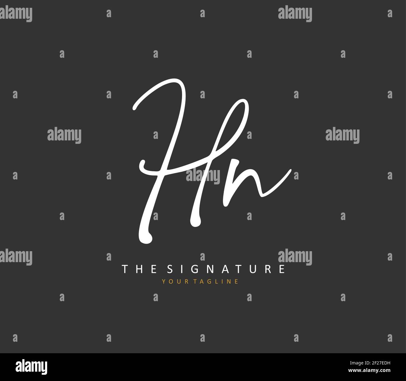 H N HN Initial letter handwriting and signature logo. A concept ...