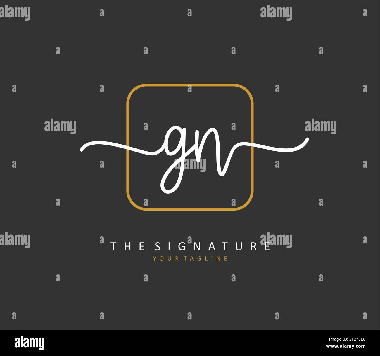 G N GN Initial letter handwriting and signature logo. A concept ...