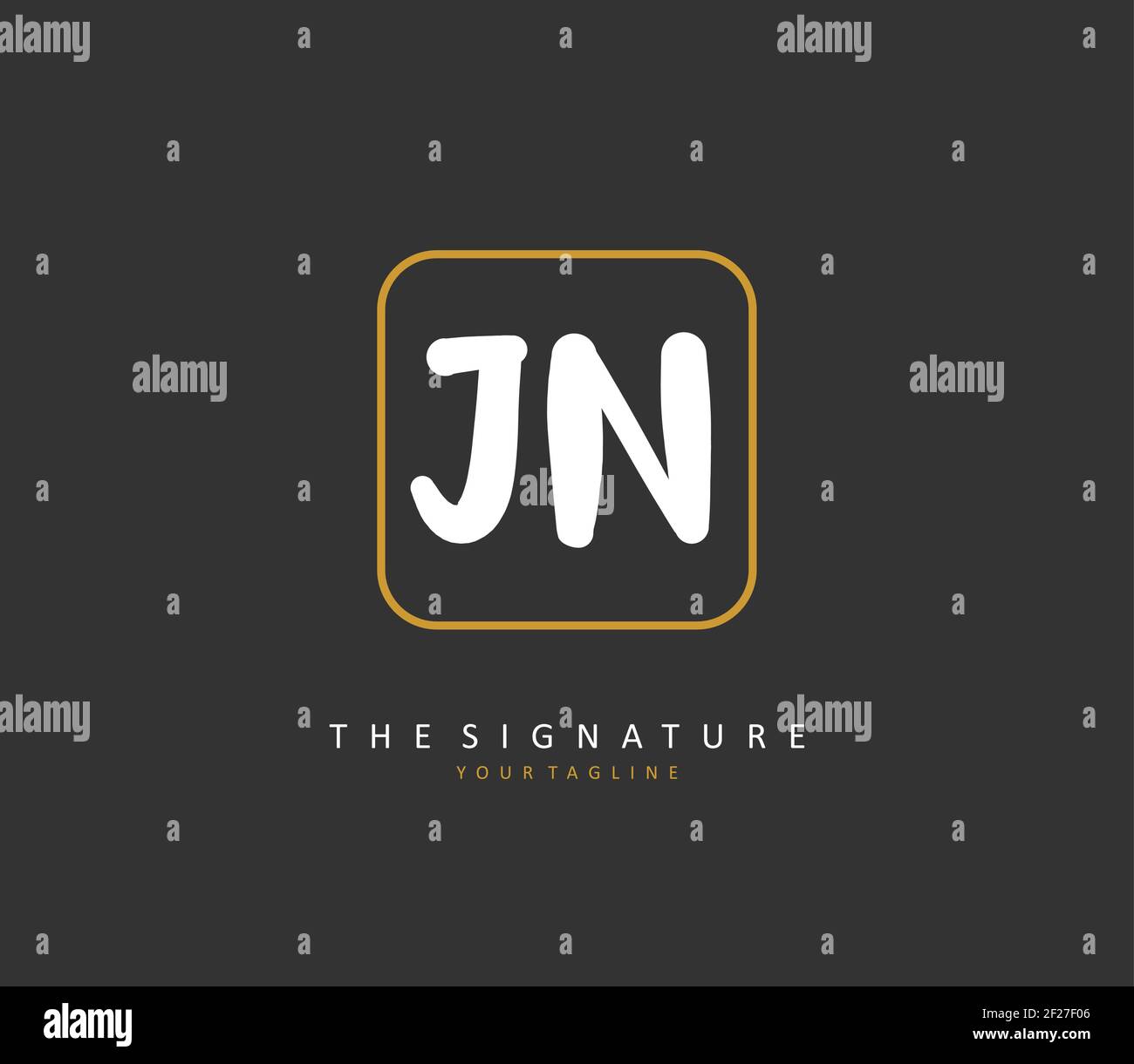 J N JN Initial letter handwriting and signature logo. A concept ...