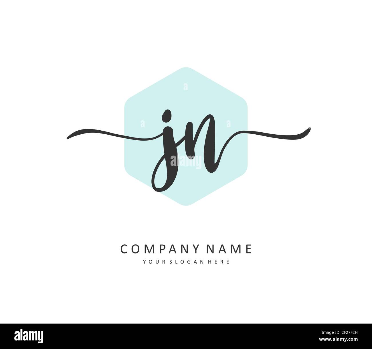 J N JN Initial letter handwriting and signature logo. A concept ...