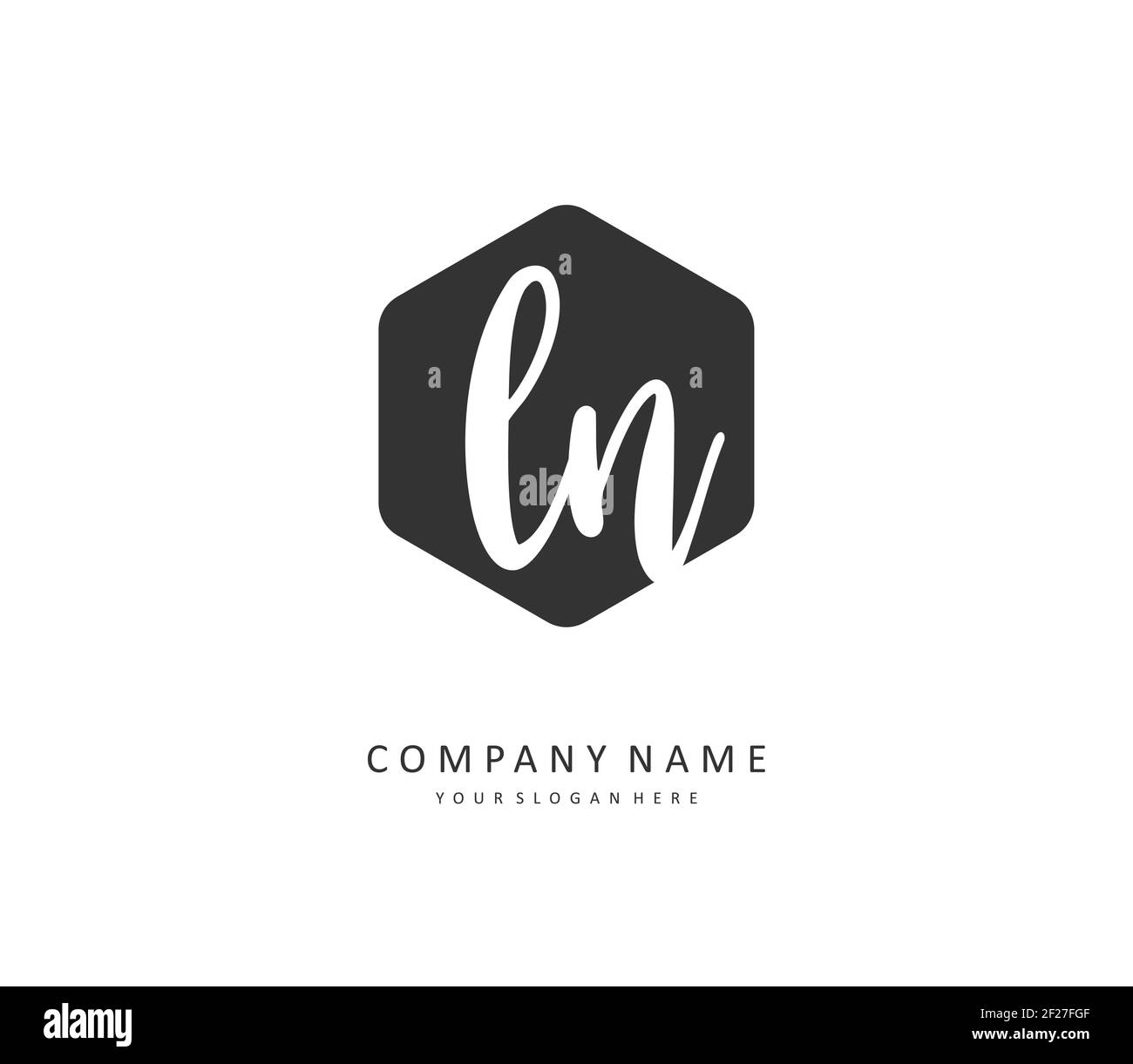 L N LN Initial letter handwriting and signature logo. A concept handwriting initial logo with ...