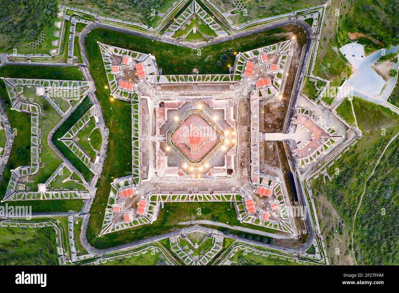 Elvas Fort drone aerial top view of Forte Nossa Senhora da Graca in ...