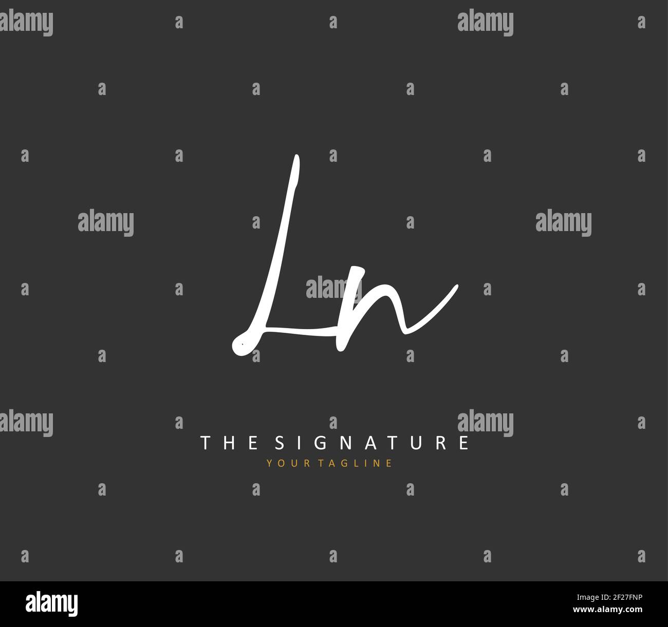 L N LN Initial letter handwriting and signature logo. A concept handwriting initial logo with ...