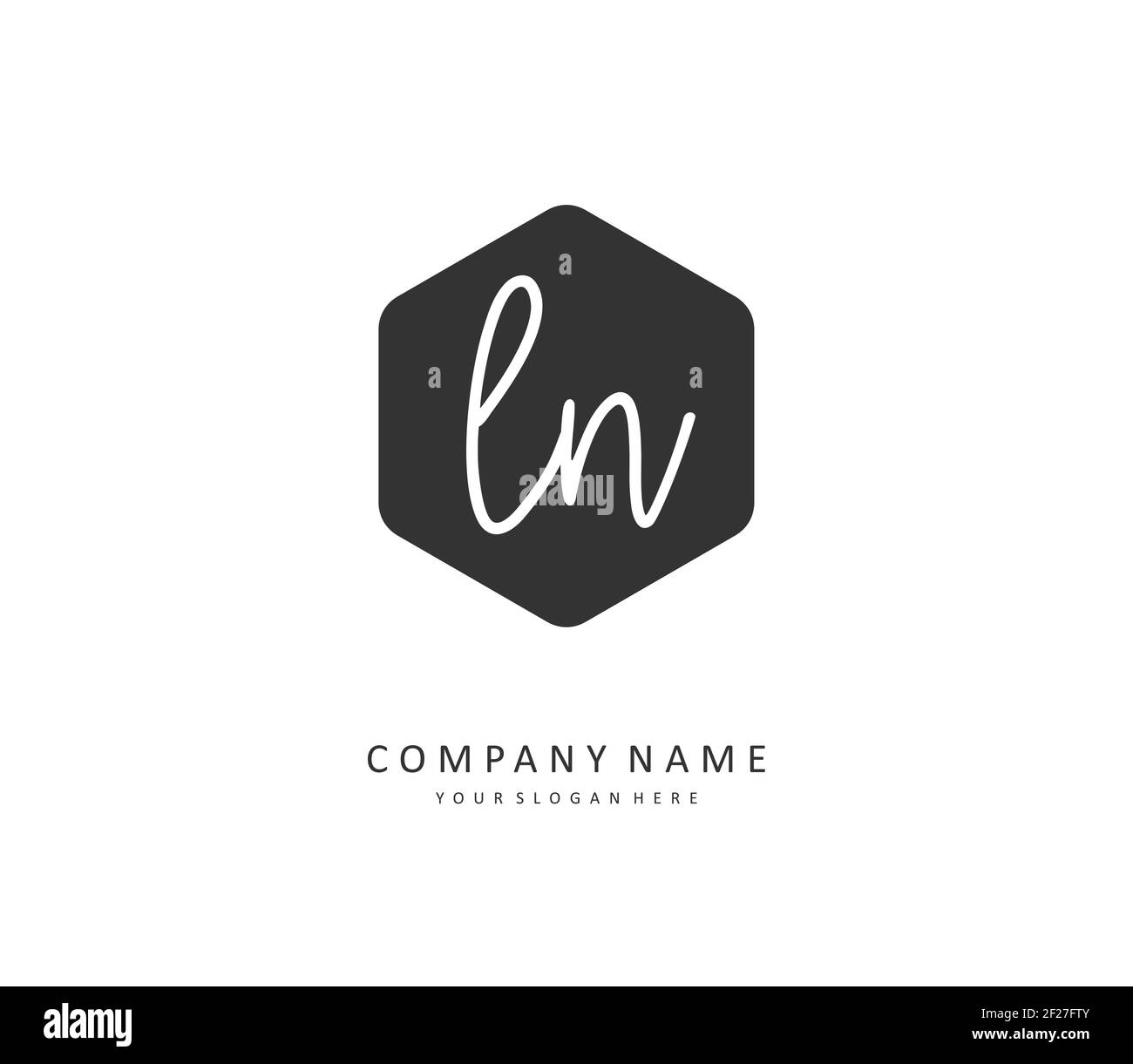 L N LN Initial letter handwriting and signature logo. A concept handwriting initial logo with ...