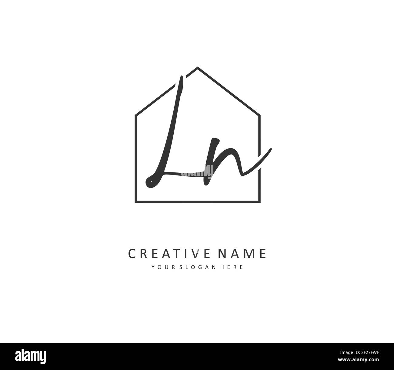 L N LN Initial letter handwriting and signature logo. A concept handwriting initial logo with ...