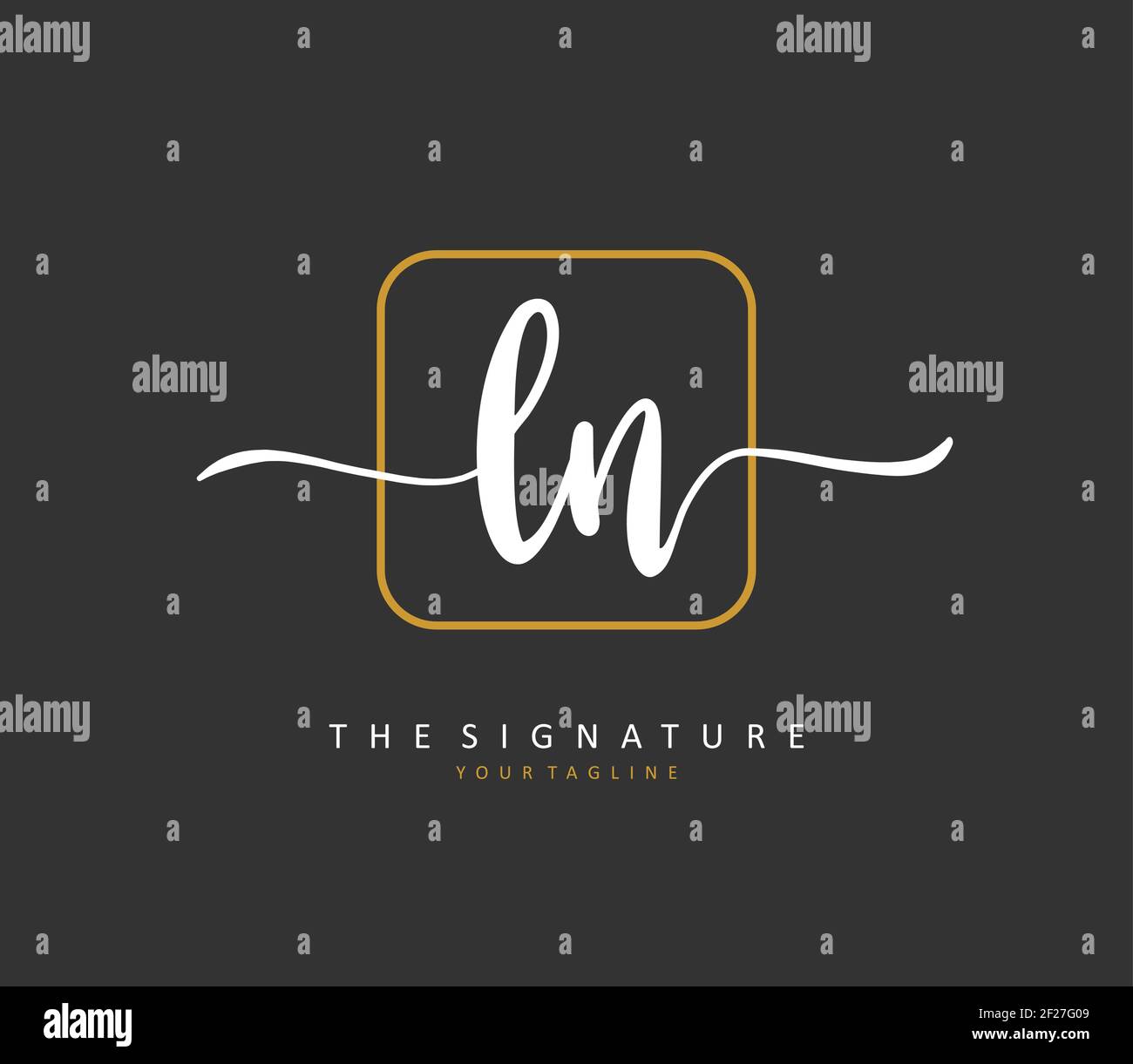 L N LN Initial letter handwriting and signature logo. A concept handwriting initial logo with ...