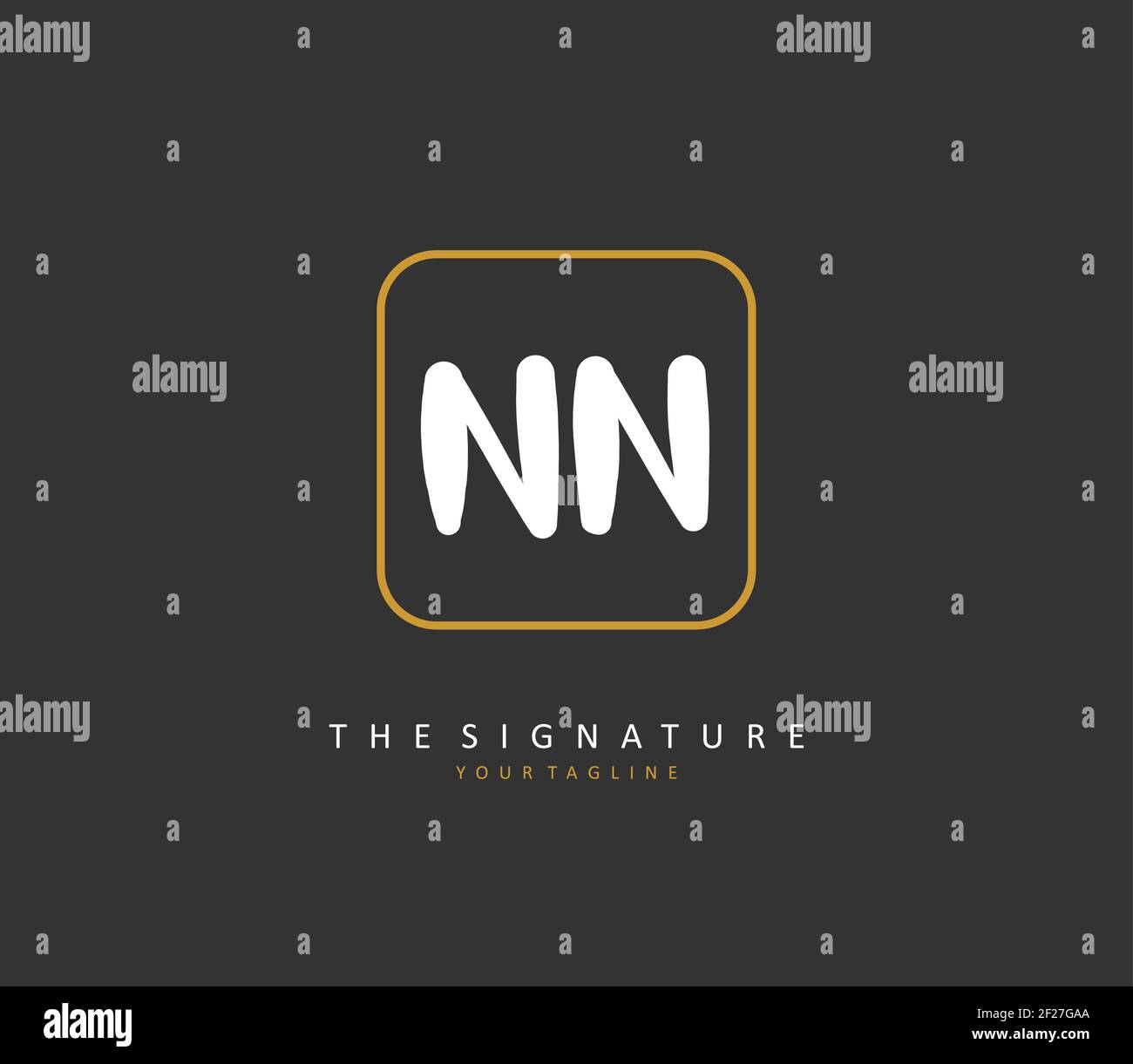 N NN Initial letter handwriting and signature logo. A concept ...