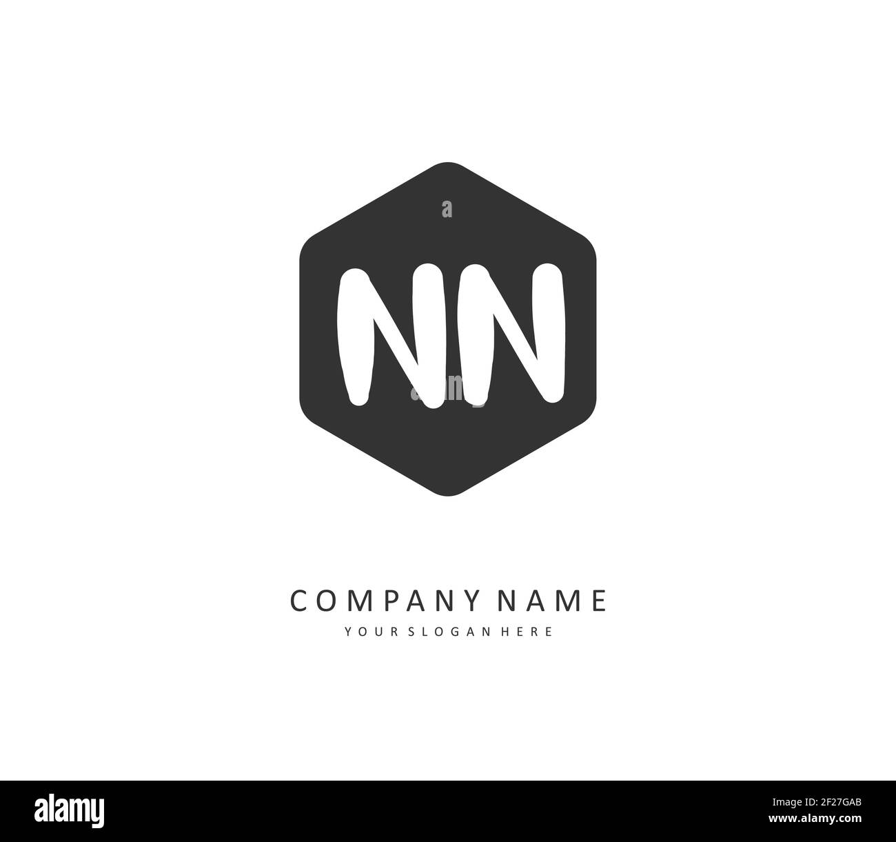 N NN Initial letter handwriting and signature logo. A concept ...
