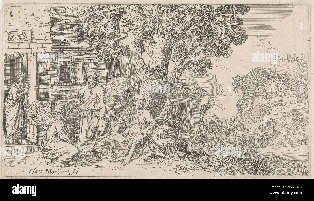 Abraham gets the three angels visit and sits with them under a tree ...