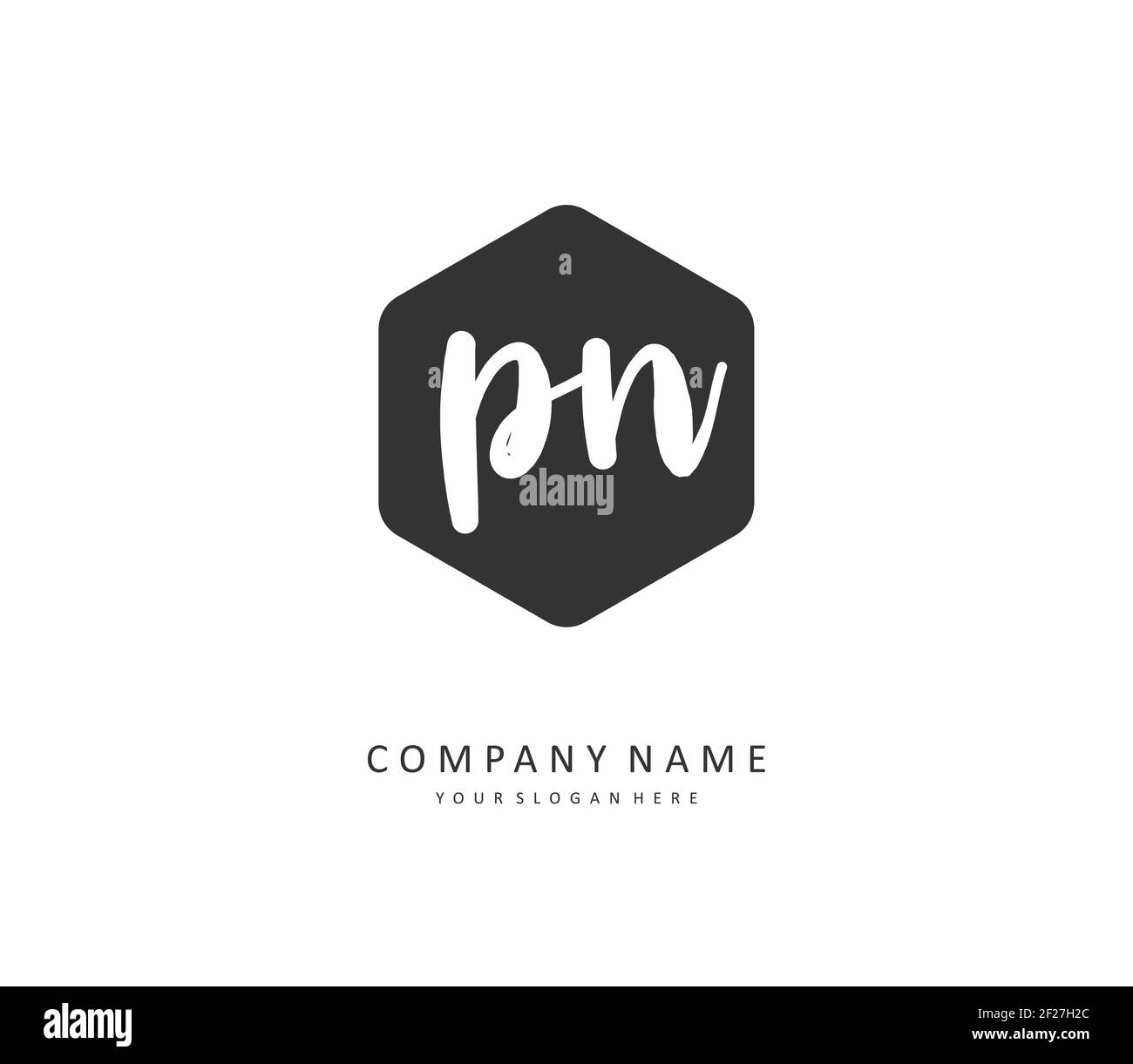 P N PN Initial letter handwriting and signature logo. A concept ...