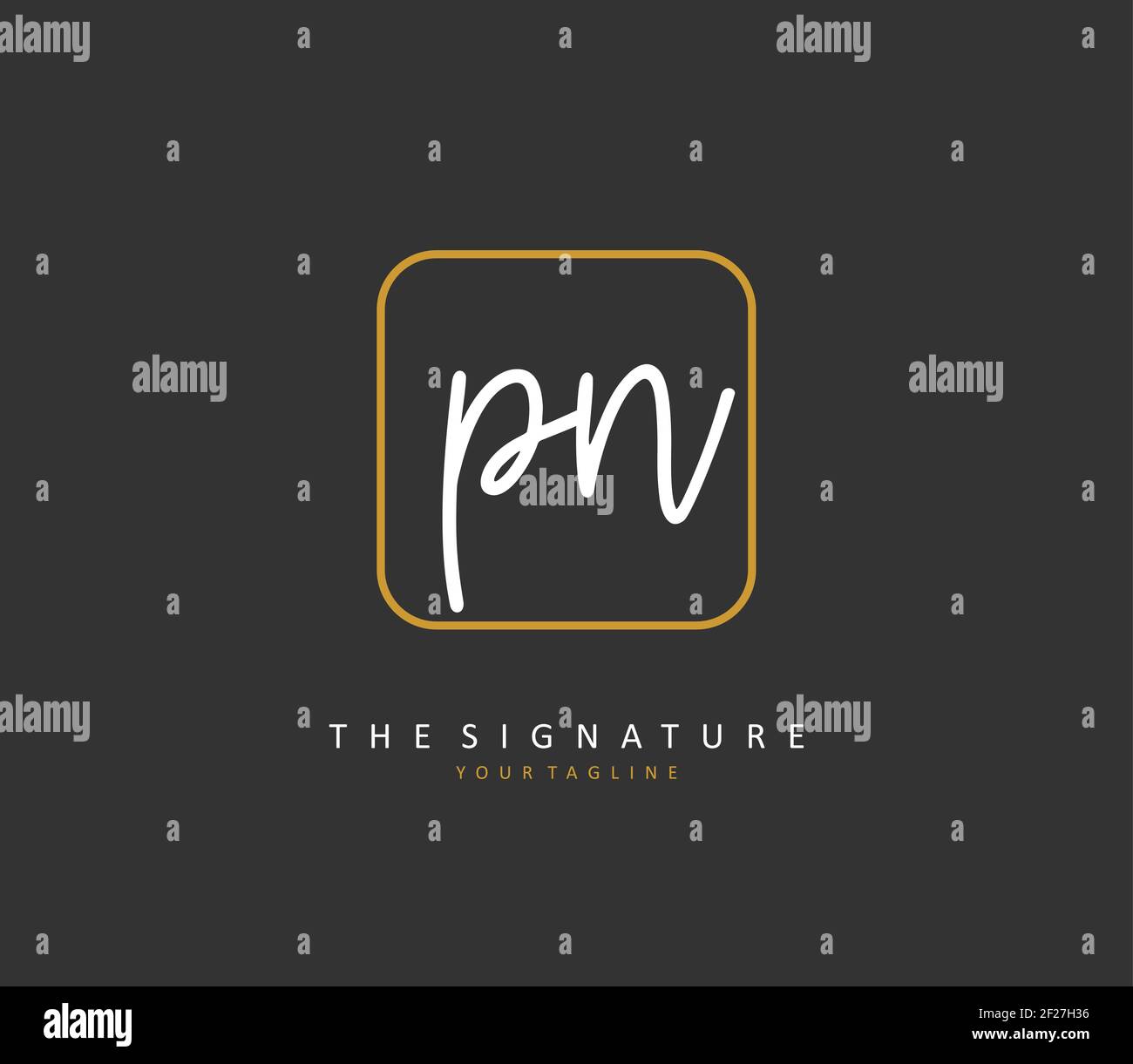P N PN Initial letter handwriting and signature logo. A concept ...