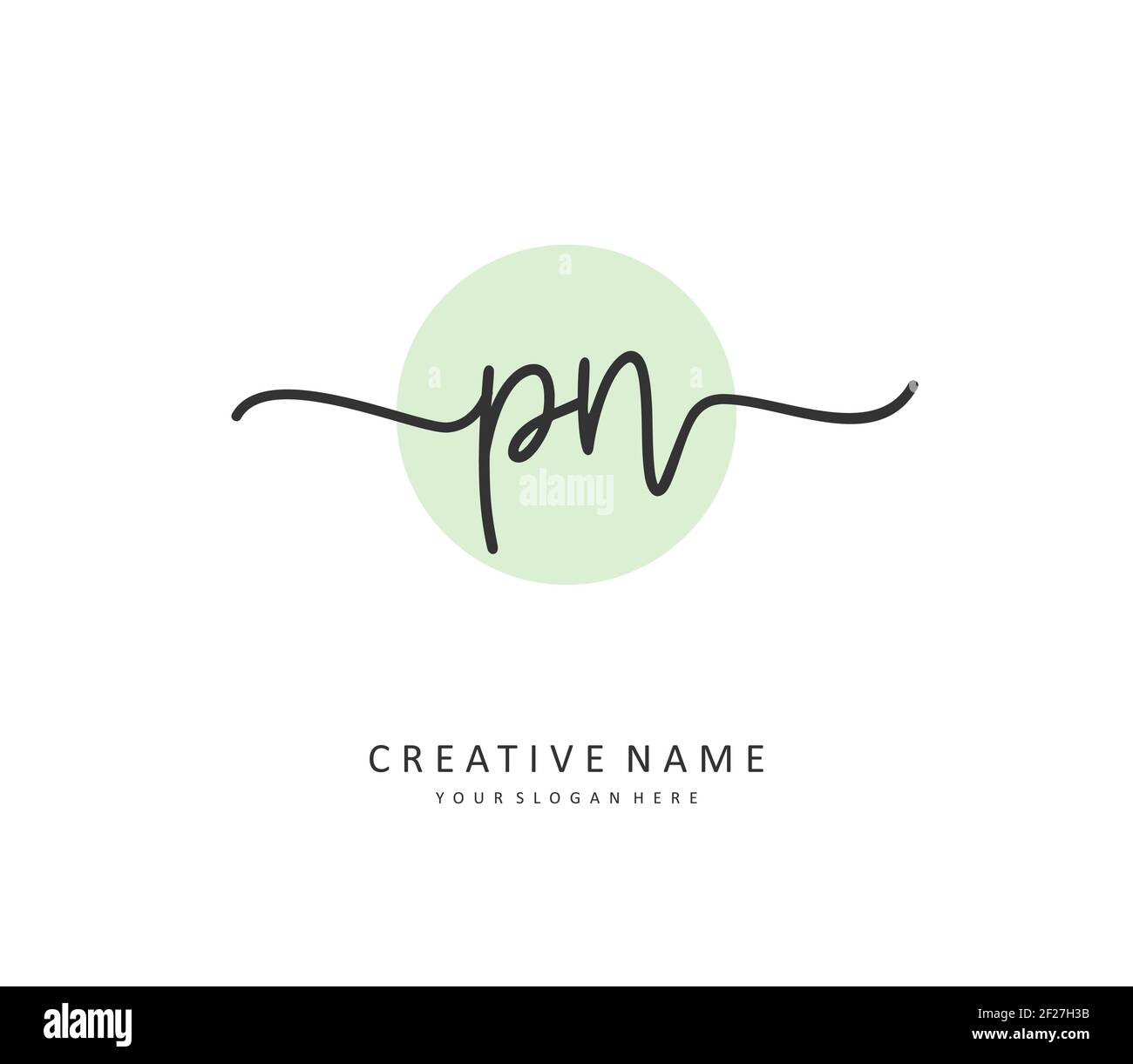 P N PN Initial letter handwriting and signature logo. A concept ...