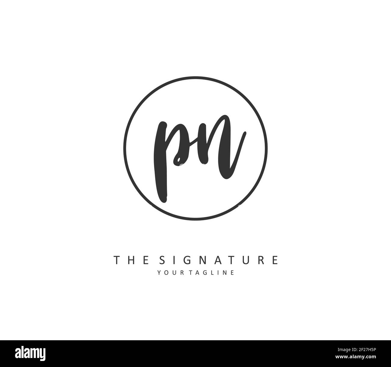 P N PN Initial letter handwriting and signature logo. A concept ...
