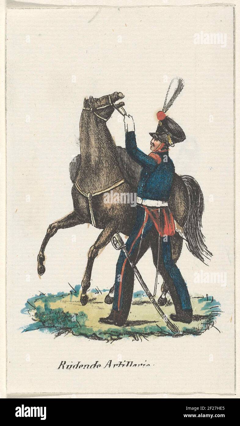 Rijdende Artillerie; 21 platen van Nederlandse uniformen ca. 1830 ...