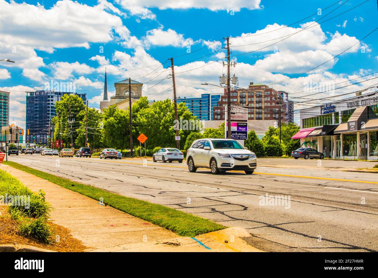 Buckhead, Ga / USA - 05 31 20: Urban background with skyscrapers and ...