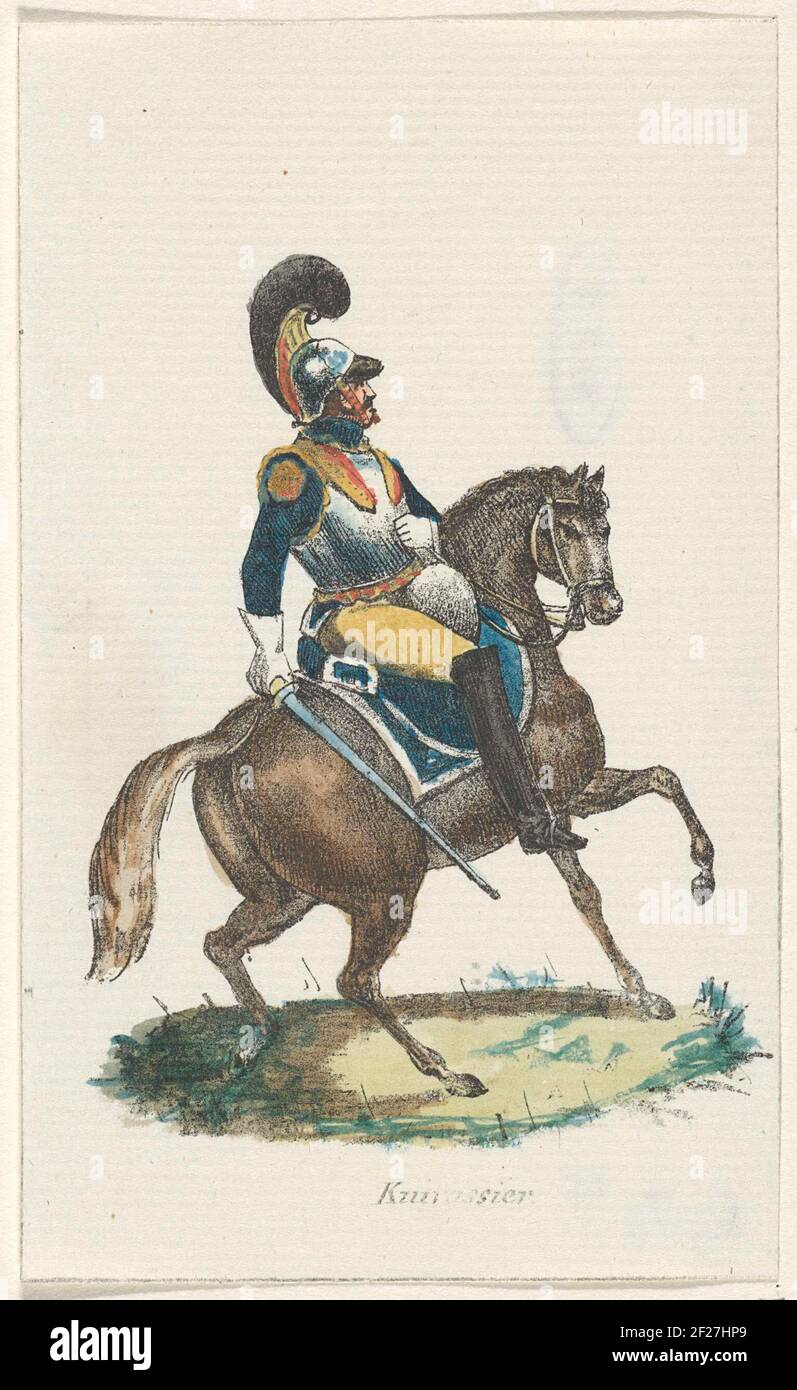 Kurassier; 21 platen van Nederlandse uniformen ca. 1830.Uniform of a ...