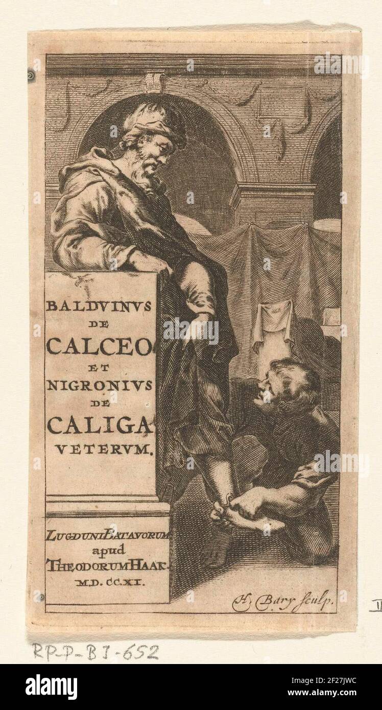 A servant attracts his Lord a shoe; Title page for: B. Balduinus ...