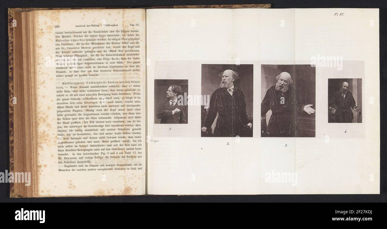 Four portraits of unknown men who probably show helplessness Stock ...