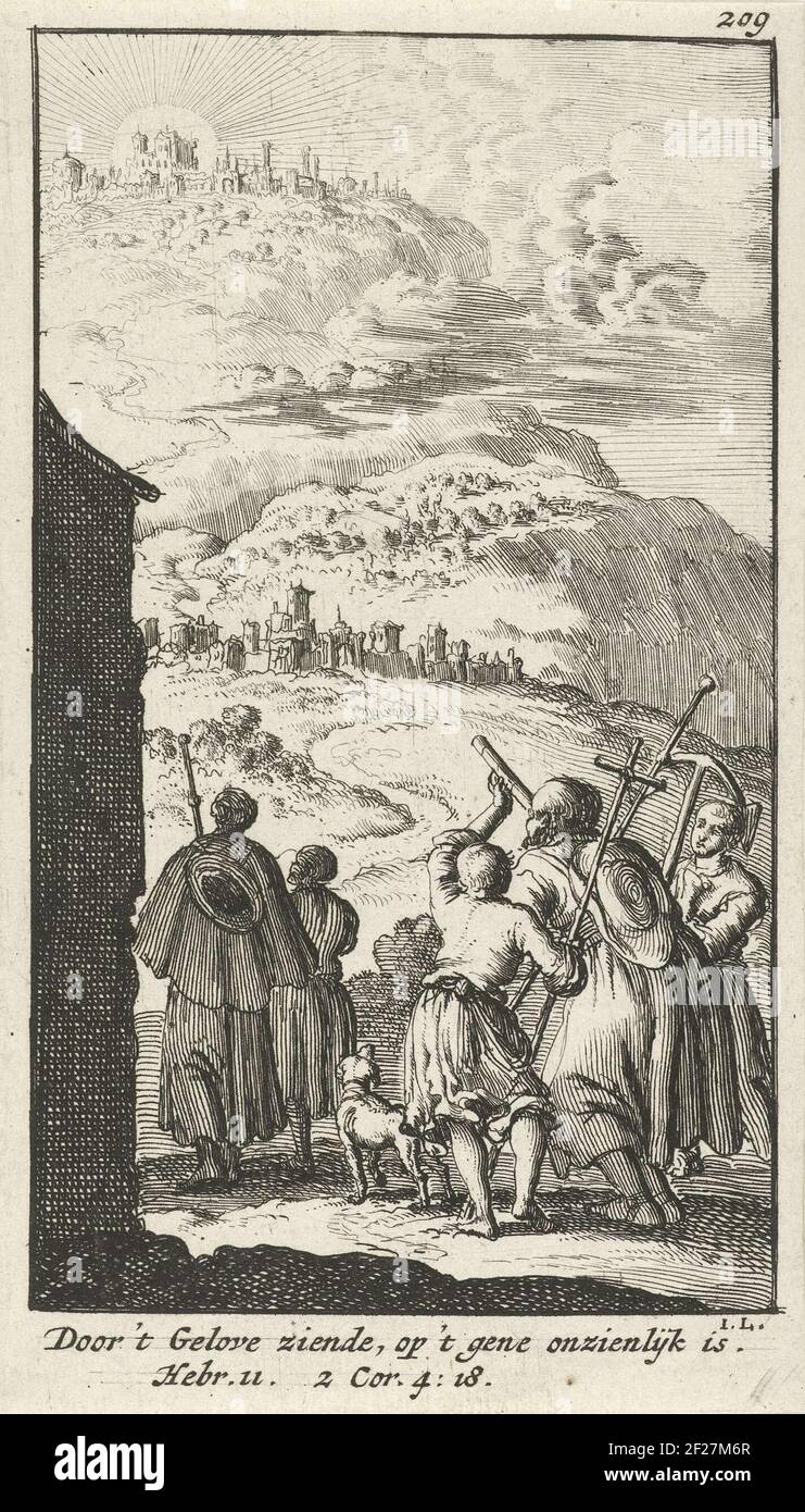 Print at the top right numbered: 209. In the margin a two-legged ...