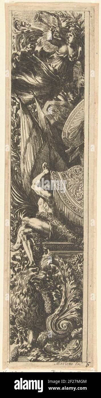 Paneel met Victoriafiguur; Grotesques et moresques.At the top of a ...