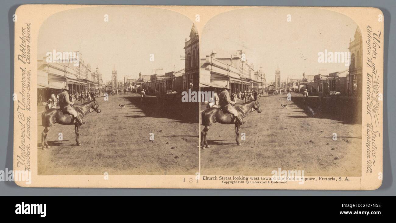 Church Street, looking west toward Public Square, Pretoria, S. Africa ...