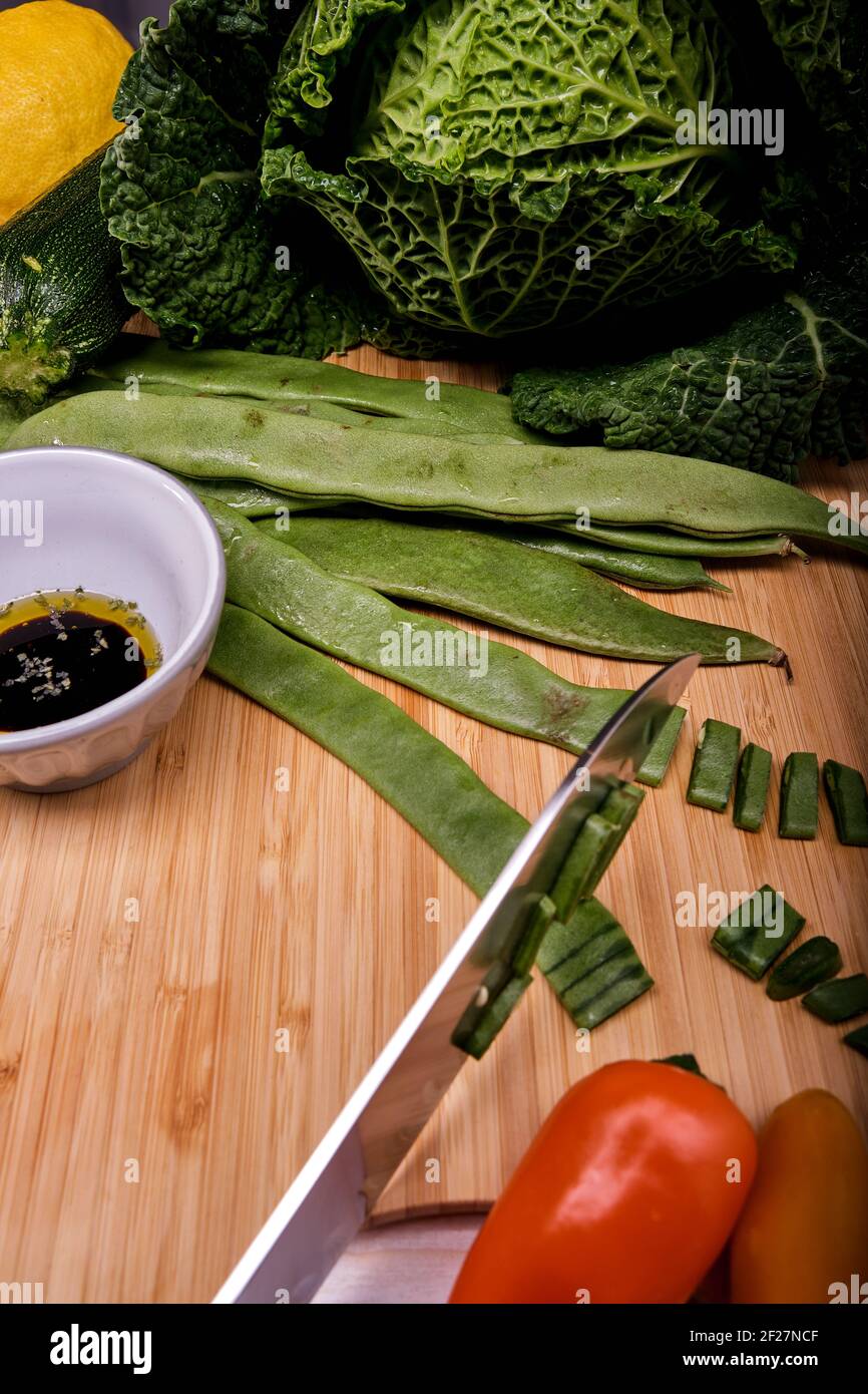 wealthy food, green meal Stock Photo - Alamy