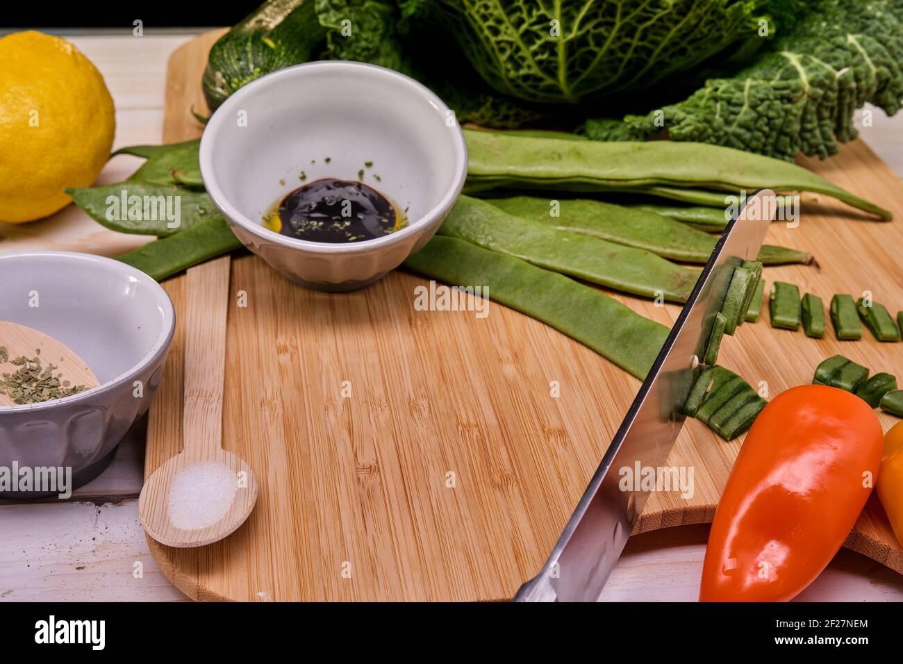 wealthy food, green meal Stock Photo - Alamy