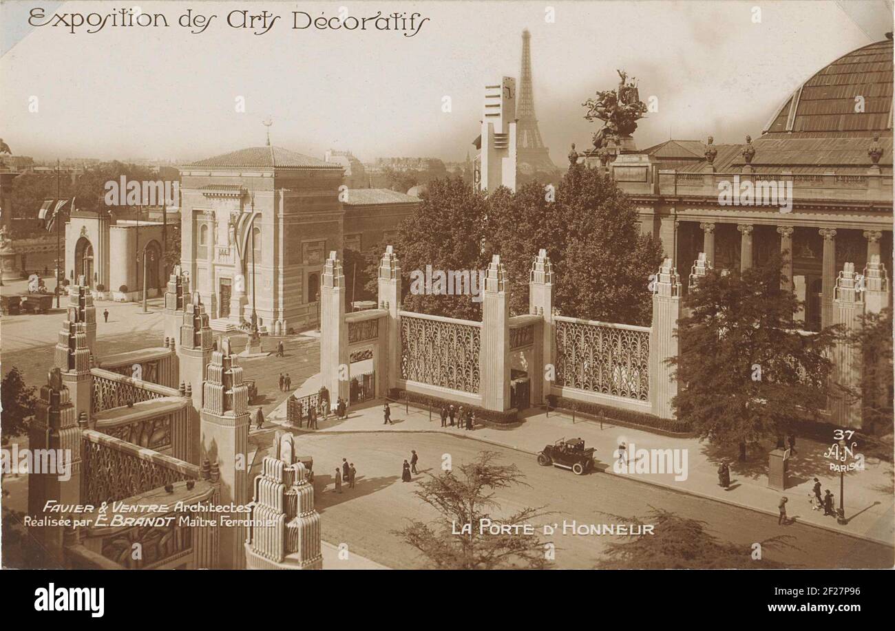View of the foundation of the grounds of the 1925 world exhibition in ...