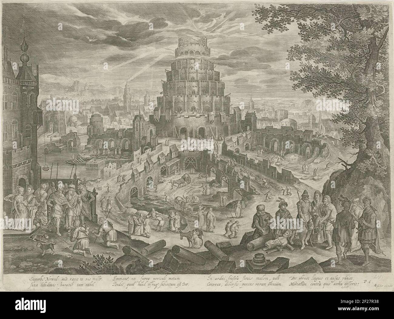 The tower of Babel is being built under the supervision of King Nimrod ...